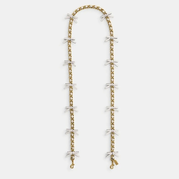 Coach | Accessories | New Coach Leather Chain Strap With Bows ...